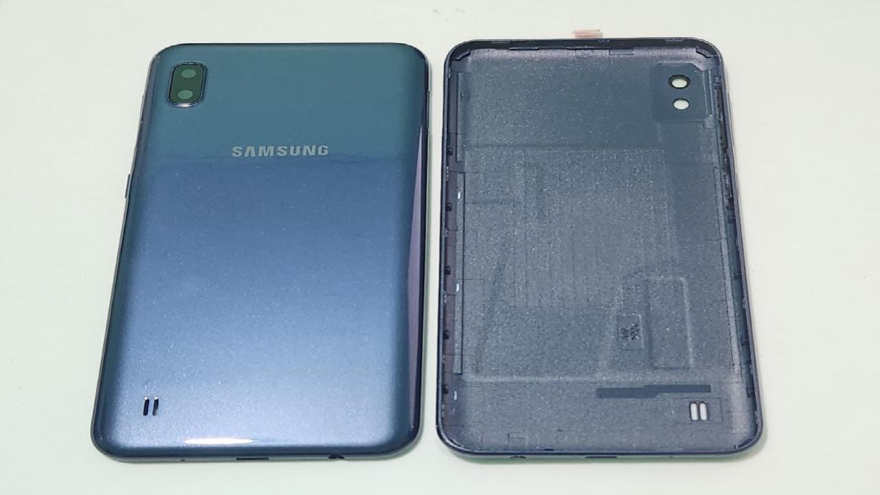 TAPA C/VIDRIO CAM C/LOGO SAM A10(A105) AZUL