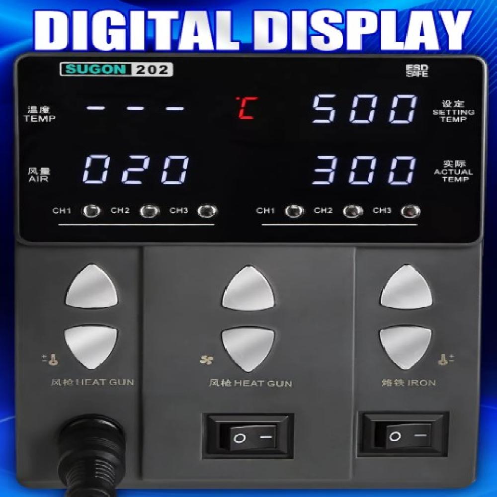 ESTACION DE SOLDADURA 2 EN 1 SUGON 202