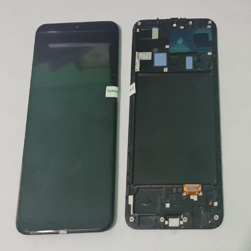 PANTALLA CON MARCO SAMSUNG A20/A205F OLED NEGRO